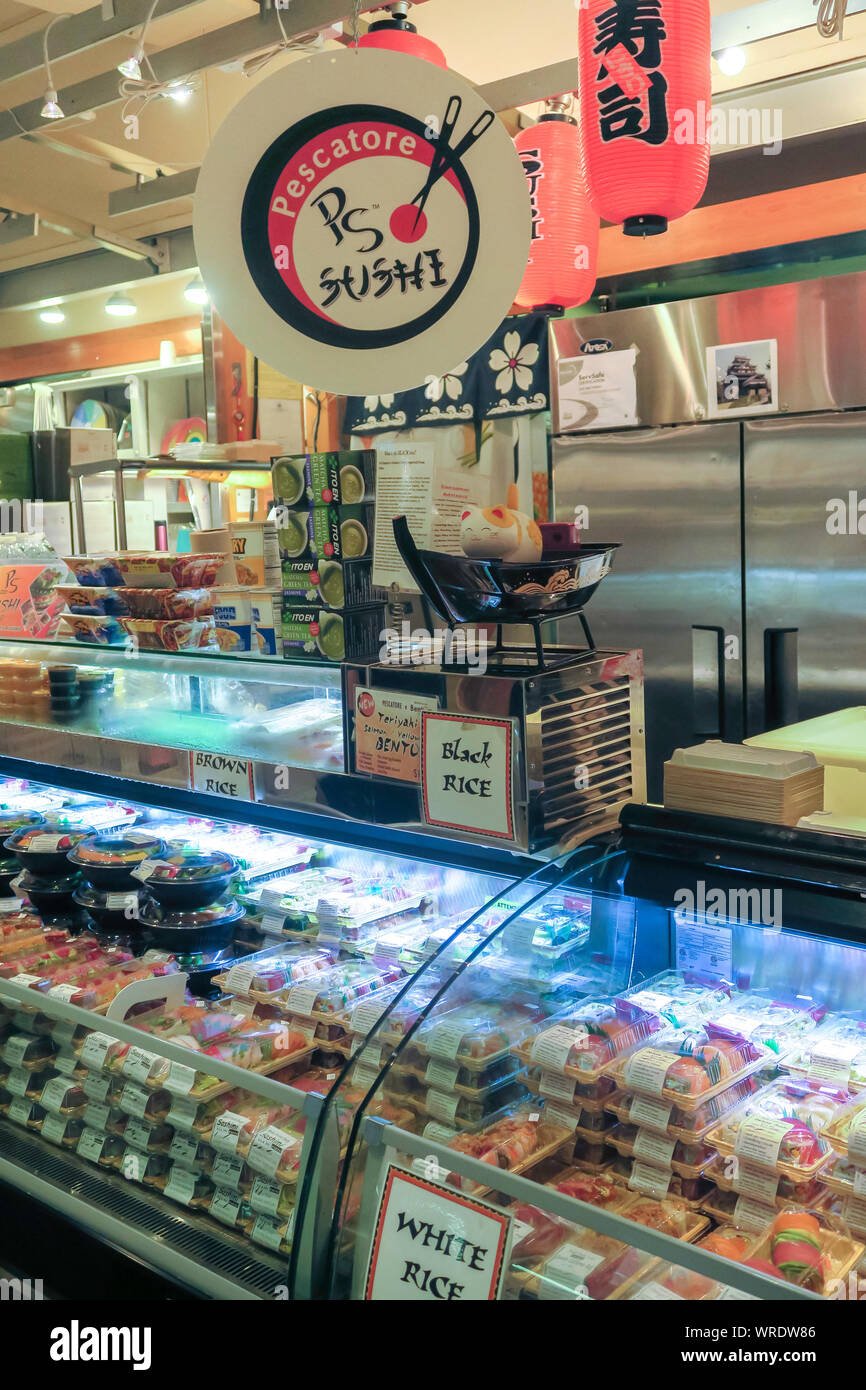 Pescatore Sushi Signage, Grand Central Market, NYC, USA Stock Photo - Alamy