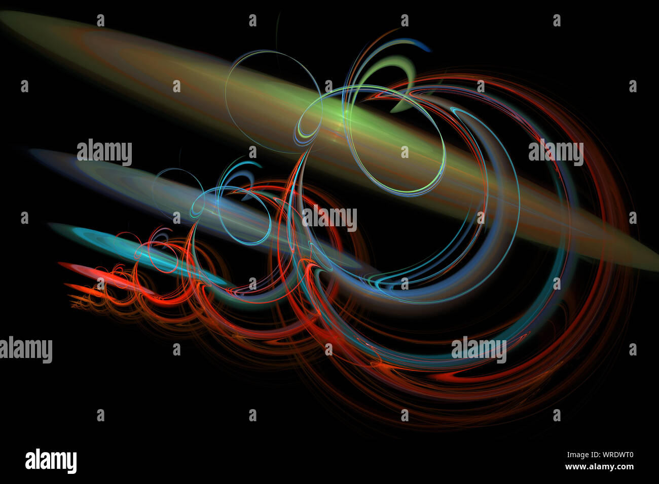 Fractal image: fancy abstract drawing, black background Stock Photo - Alamy