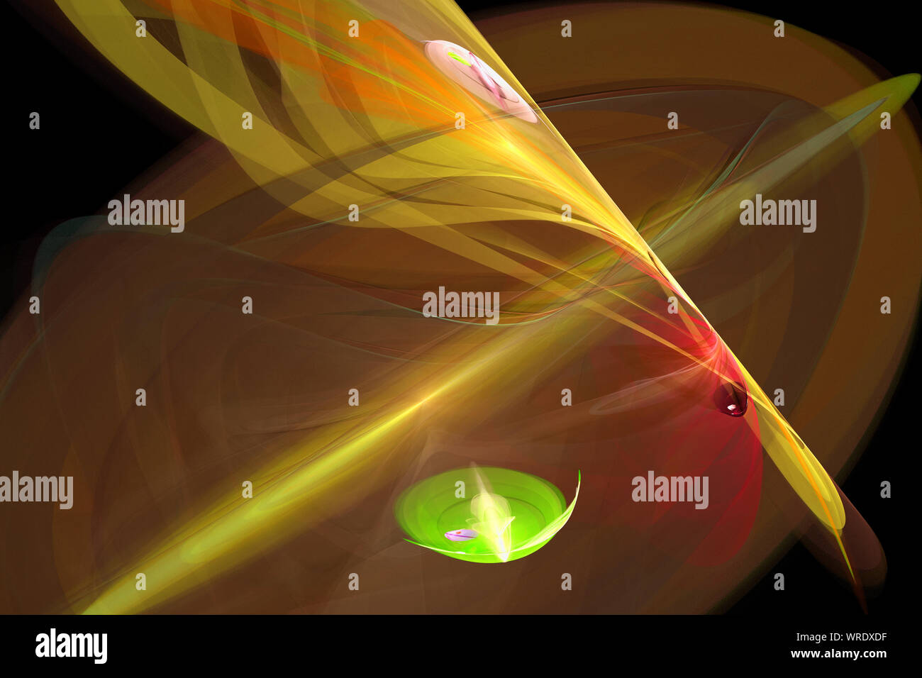 Fractal image: fancy abstract drawing, black background Stock Photo - Alamy