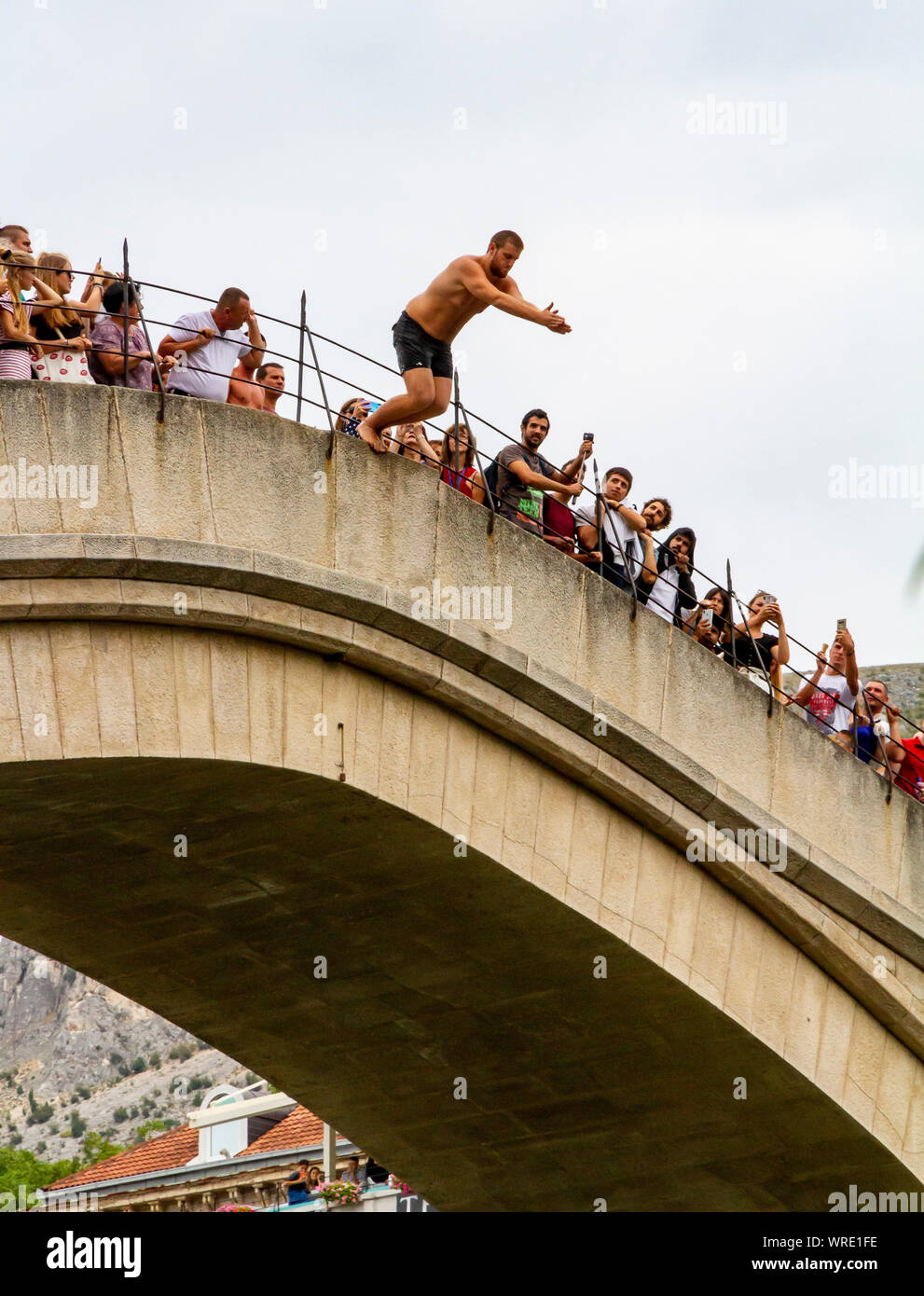 Bridge Diving in Mostar, Bosnia-Herzegovina Stock Photo - Alamy