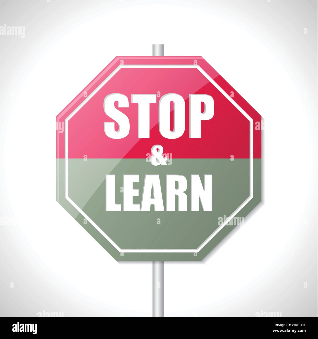 Stop and learn bicolor traffic sign Stock Vector Image & Art - Alamy