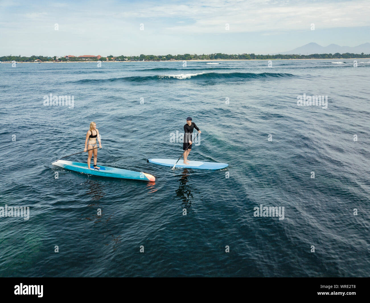 Drone aerial view surfers paddling hi-res stock photography and images ...