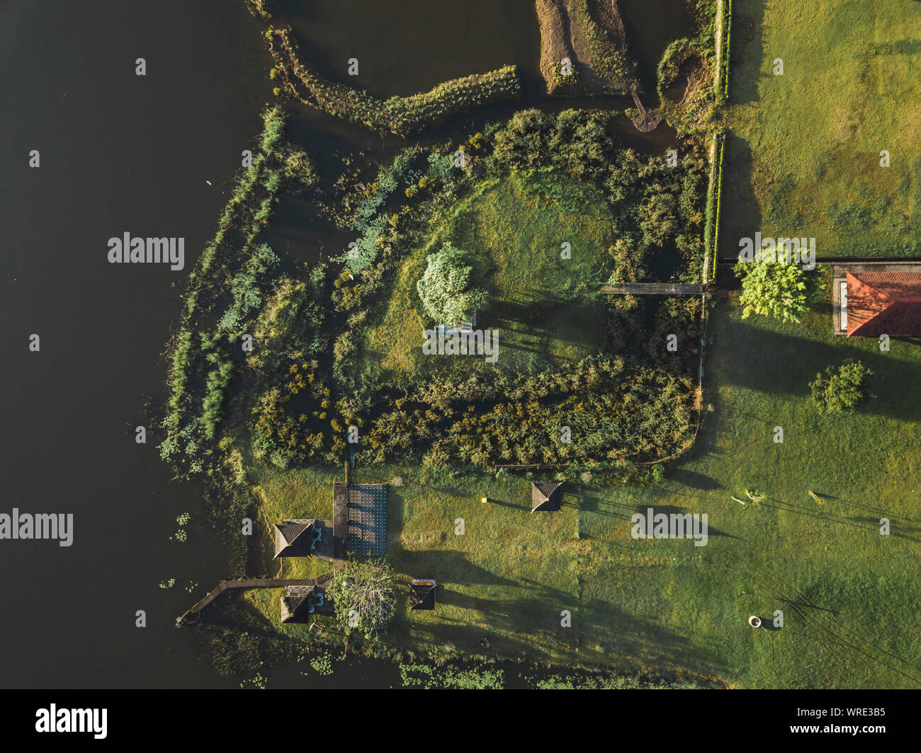 Aerial view of Temple Pura Ulun Danu, Baratan lake Stock Photo - Alamy