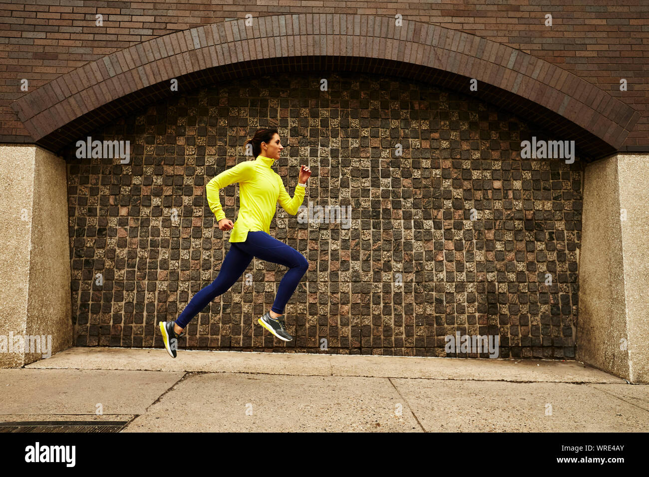 A woman running in Boston Stock Photo - Alamy