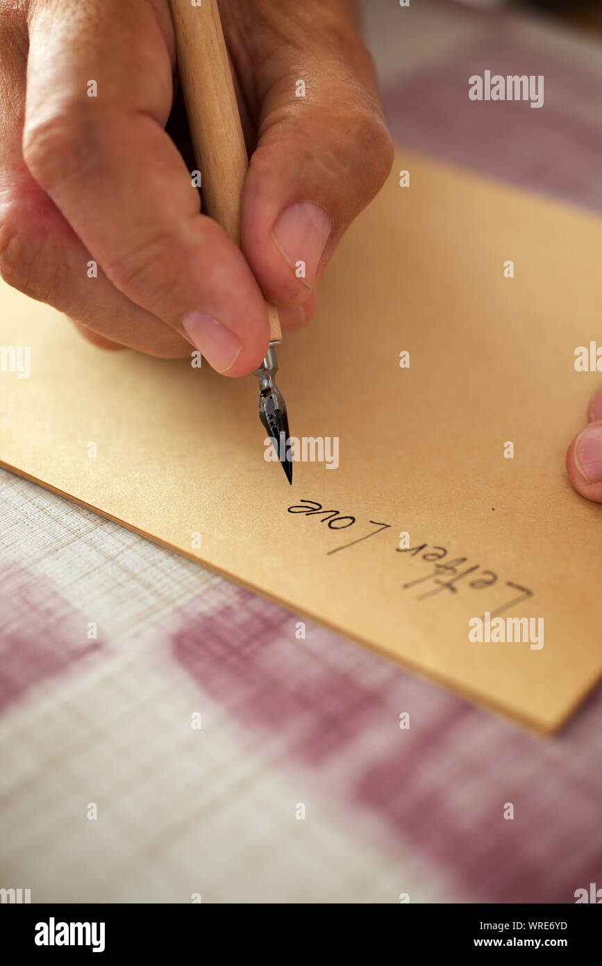 Old man writing a letter hi-res stock photography and images - Alamy