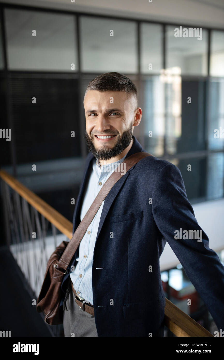Stylish bearded man standing stairs hi-res stock photography and images ...