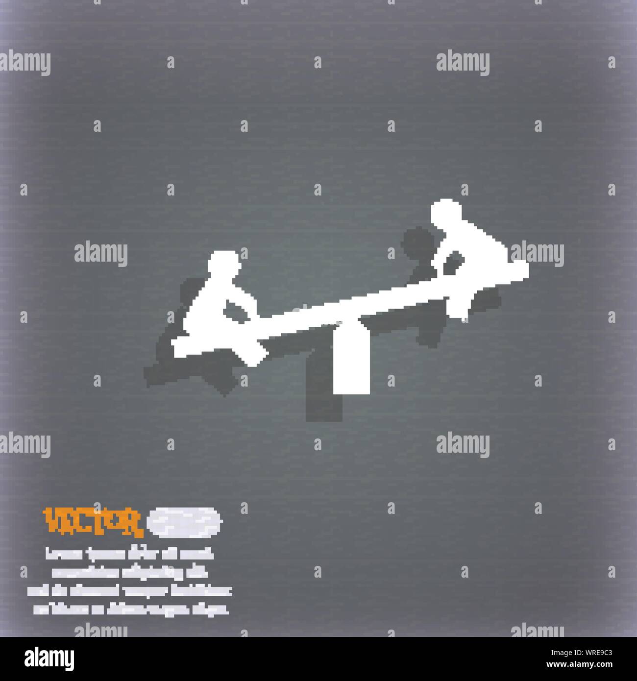 swing icon symbol on the blue-green abstract background with shadow and ...