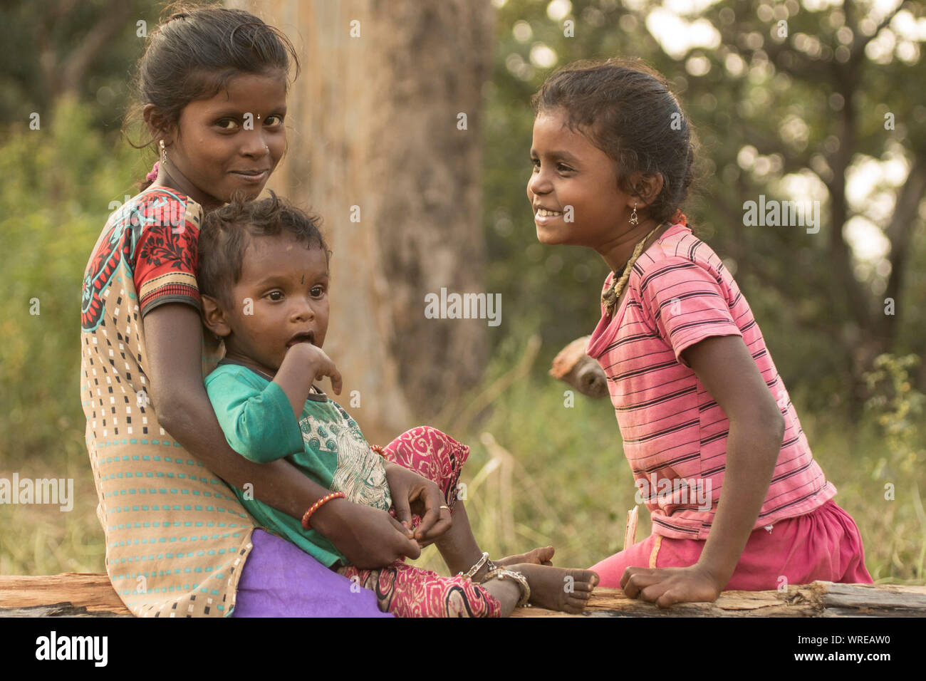 Smile of tribal children from south India Stock Photo - Alamy