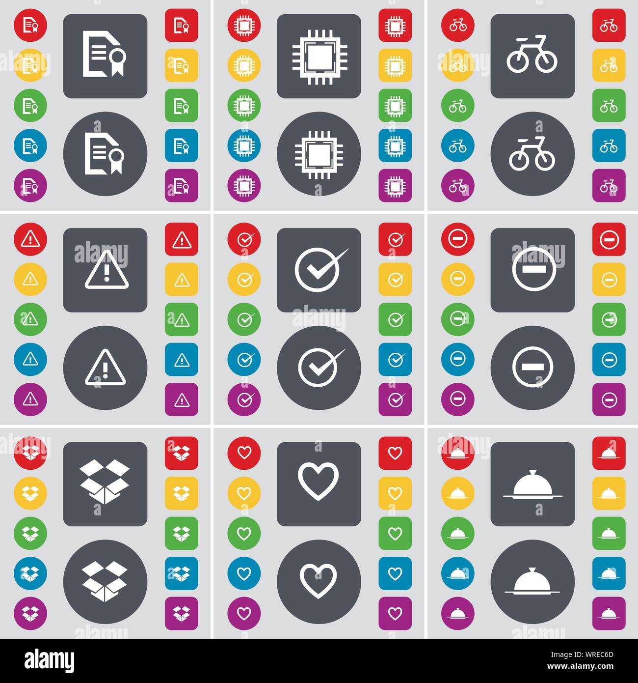 Tick and warning icon Stock Vector Images - Alamy