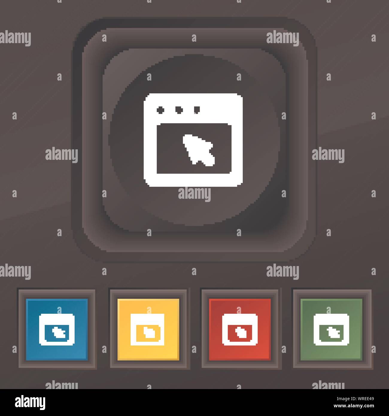 the dialog box icon symbol. Set of five colorful, stylish buttons on ...