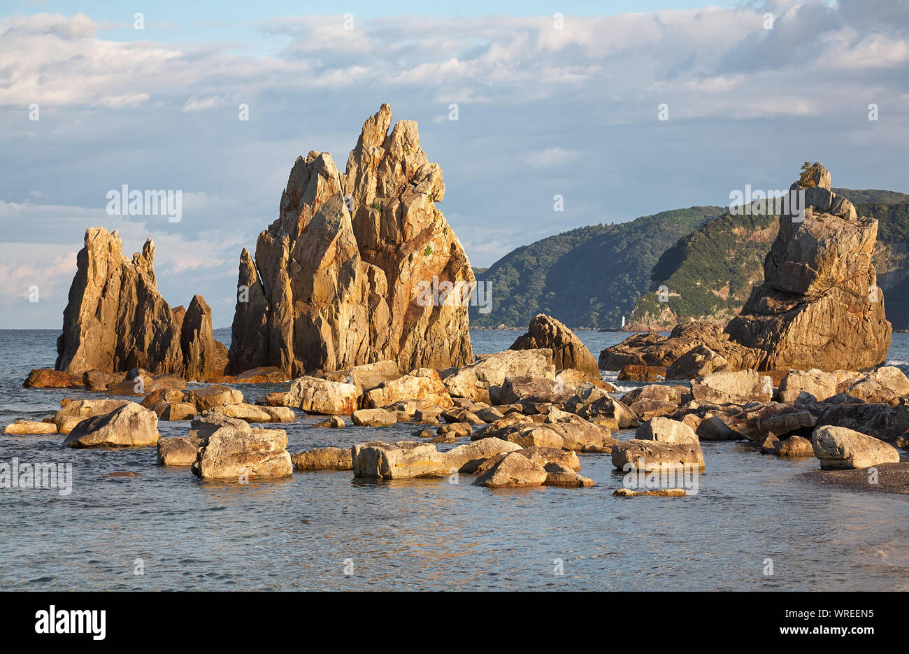 Hashigui-iwa (Bridge Pillar Rocks) - the series of rocks leading ...
