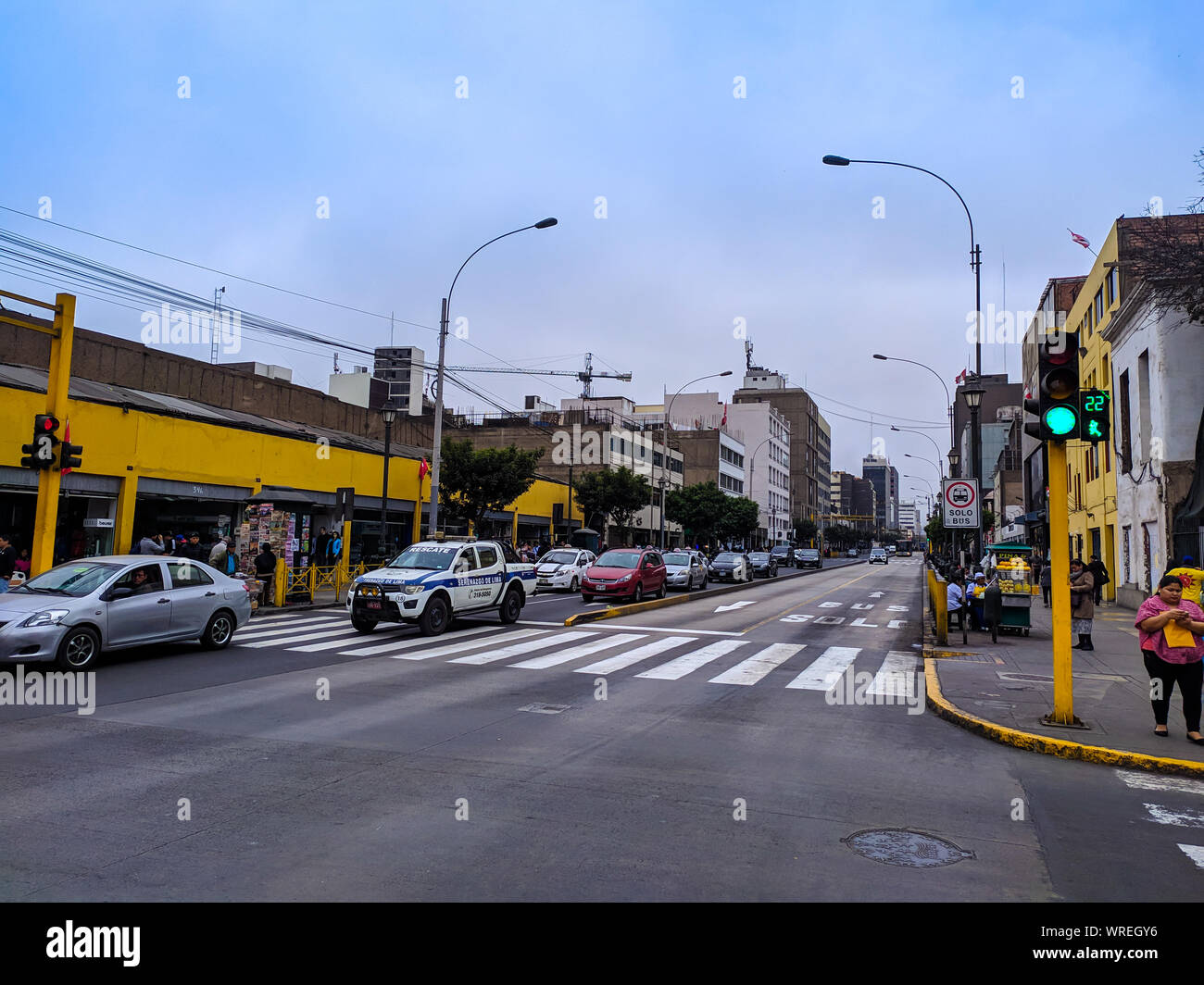 Tacna Avenue in the old center of the peruvian capital Lima Stock Photo ...