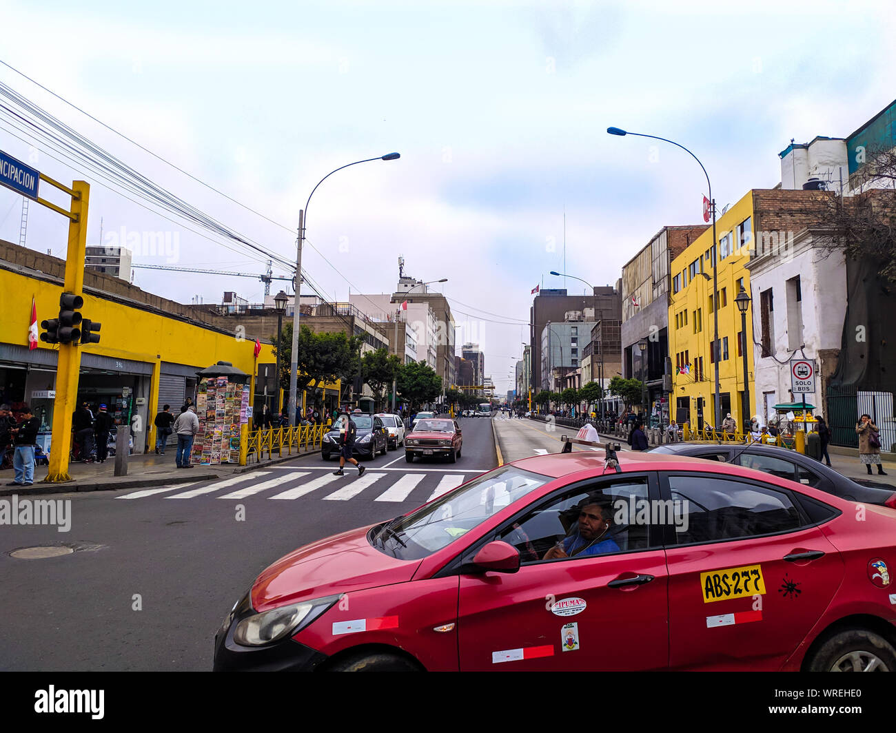 Tacna Avenue in the old center of the peruvian capital Lima Stock Photo ...