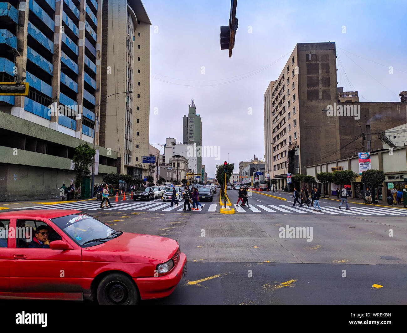 Tacna Avenue in the old center of the peruvian capital Lima Stock Photo ...
