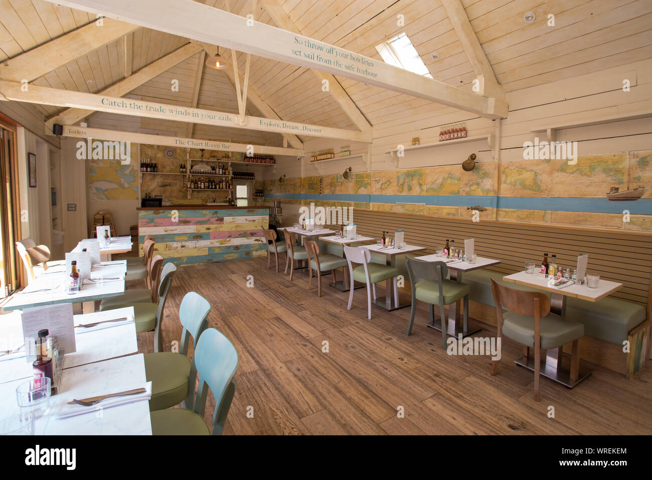 Interior of Rockfish restarant, Dartmouth, Devon, UK Stock Photo - Alamy