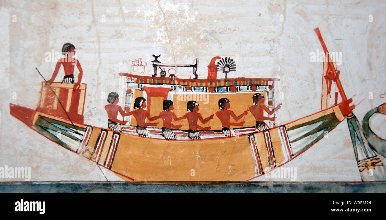 Paintings from the tomb of Menna, West Thebes, Luxor Egypt Stock Photo ...