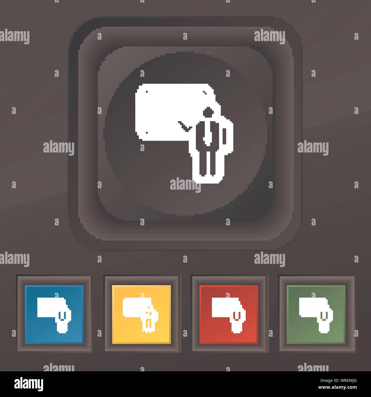 businessman making report icon symbol. Set of five colorful, stylish ...