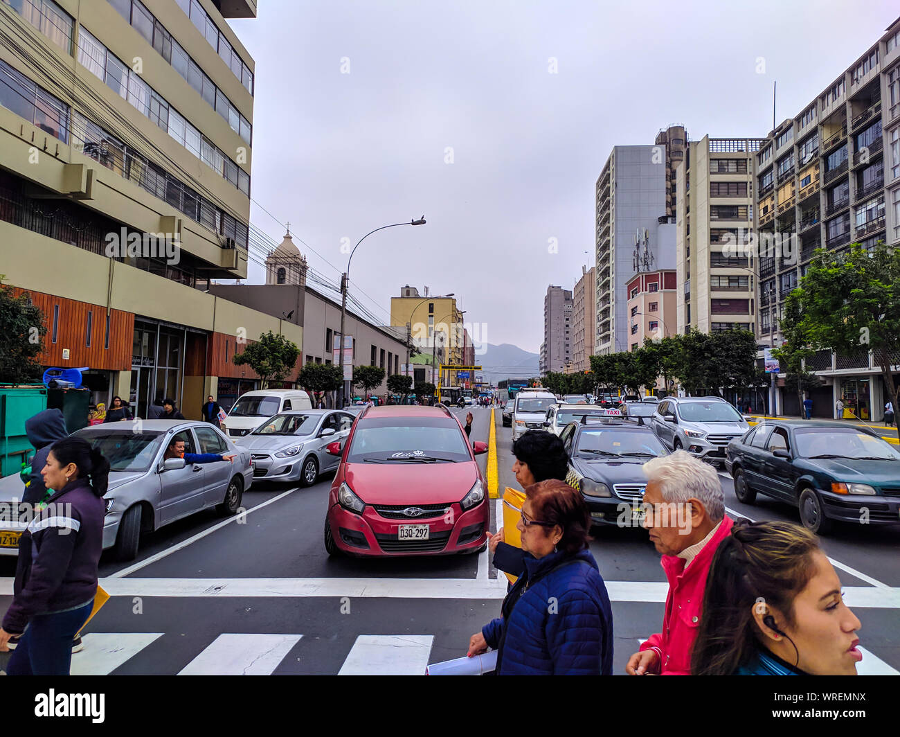 Tacna Avenue in the old center of the peruvian capital Lima Stock Photo ...