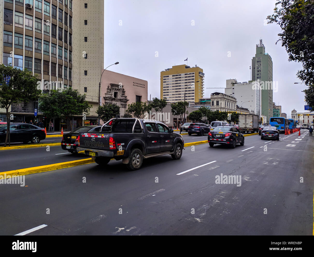Tacna Avenue in the old center of the peruvian capital Lima Stock Photo ...