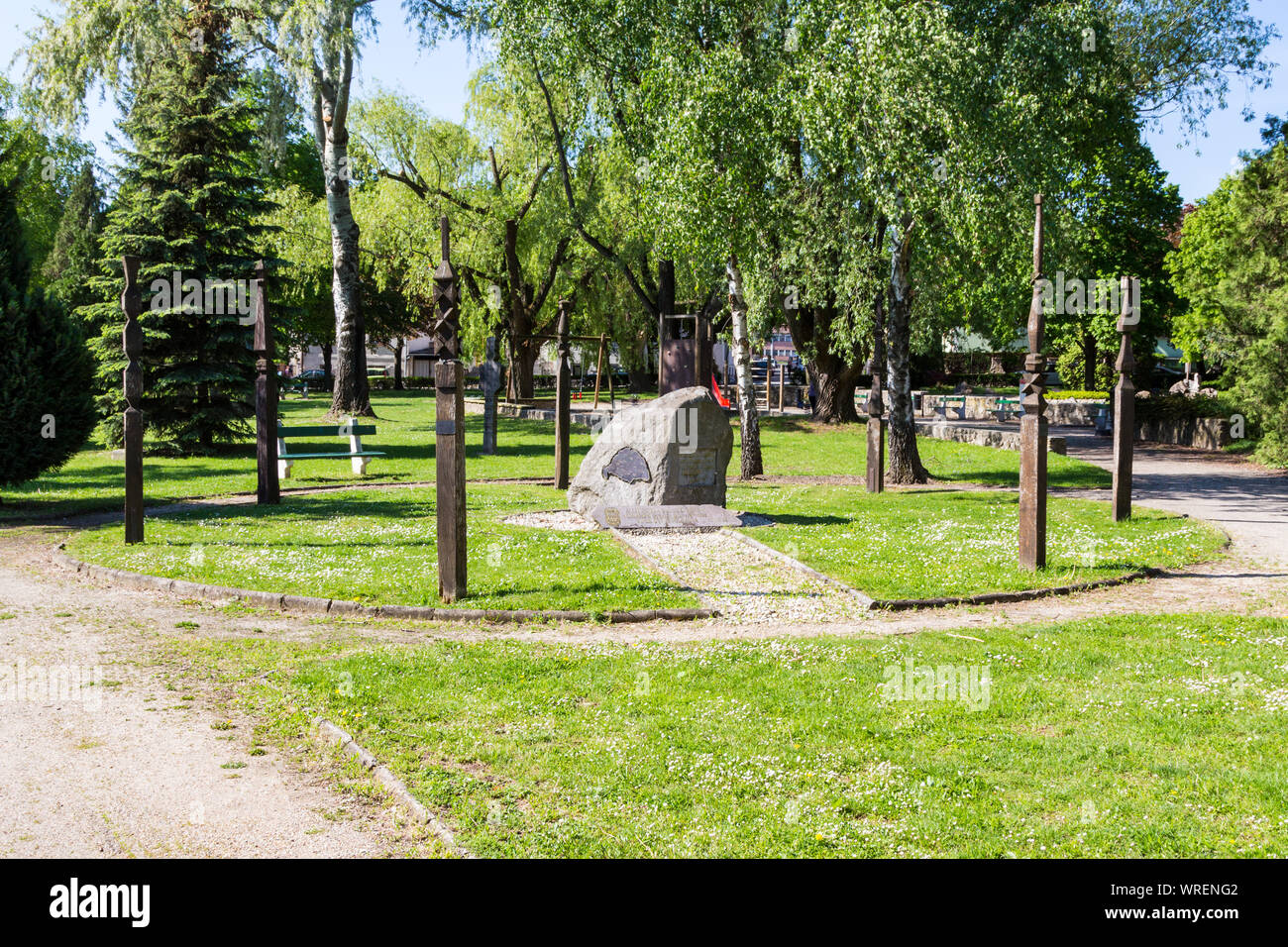 Treaty of Trianon 1920 memorial statue in Sopron, Hungary Stock Photo ...