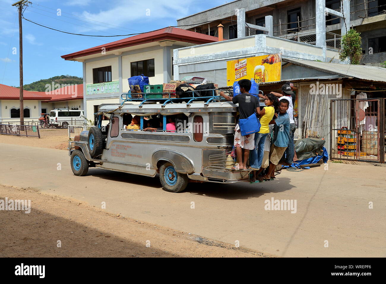 Coron, Palawan/PH - Dec. 22, 2012: Overloaded mini-bus, a typical sight ...