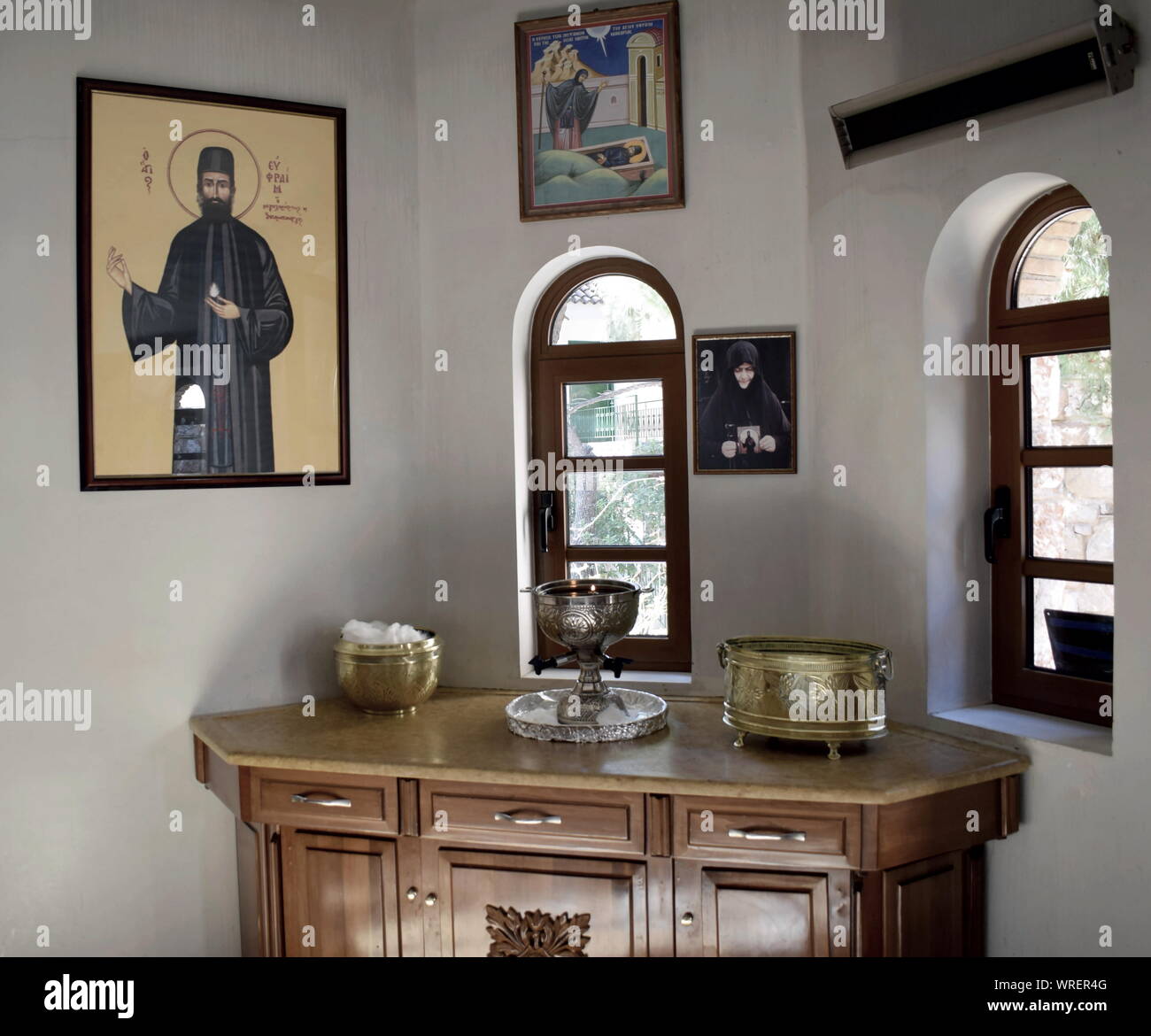 monastery, religion, orthodox, interior, temple, Greece, Osios Efrem ...