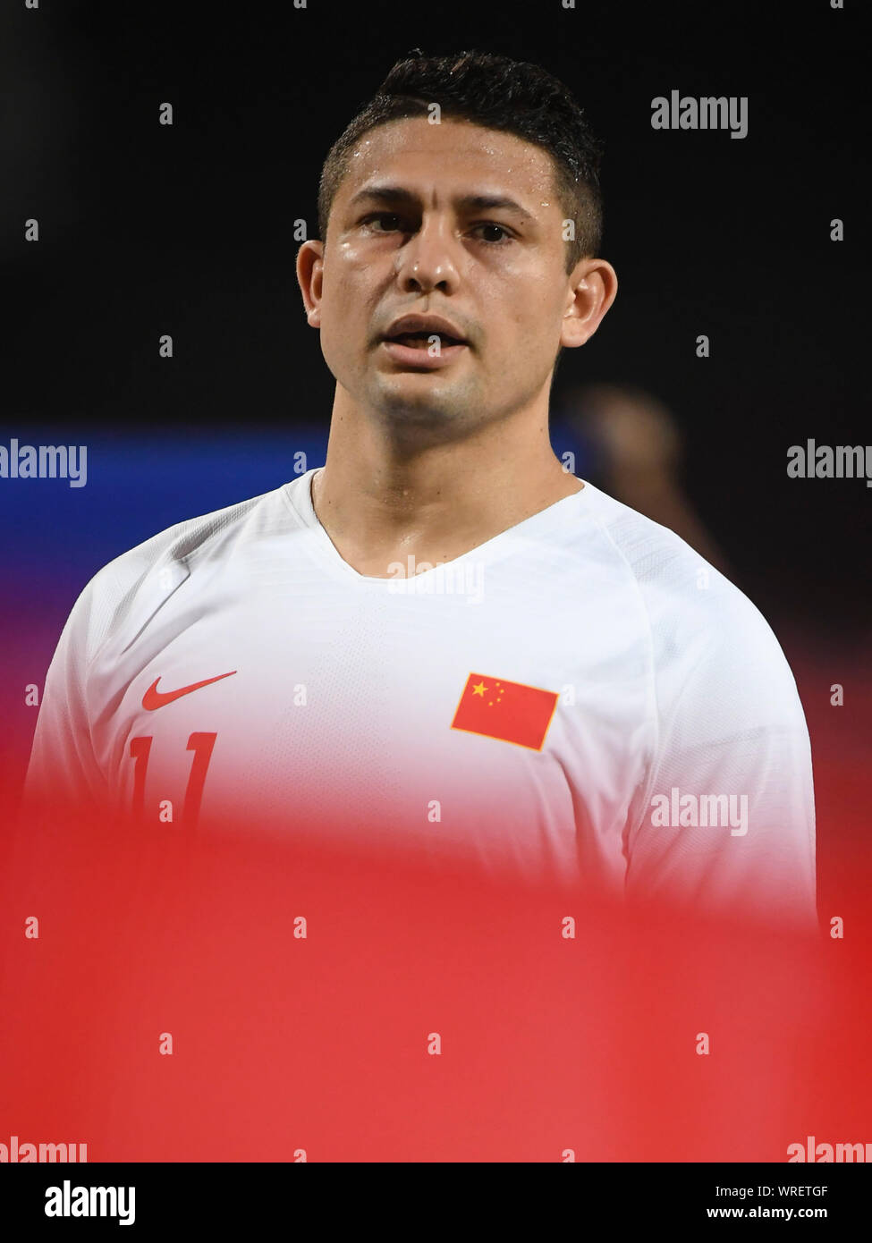 Male, Maldives. 10th Sep, 2019. Ai Kesen of China reacts before the ...