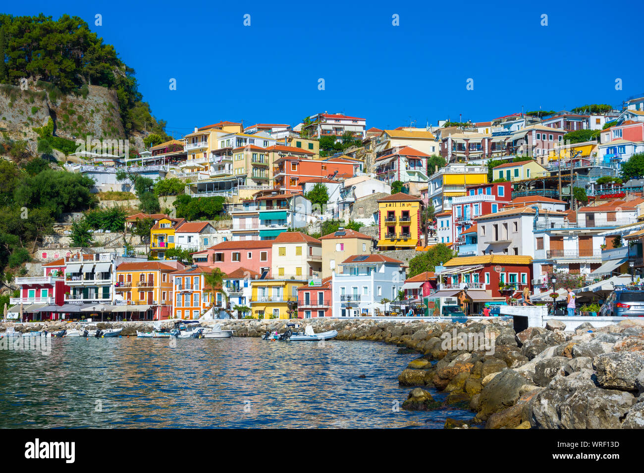 Drone view touristic village parga hi-res stock photography and images ...