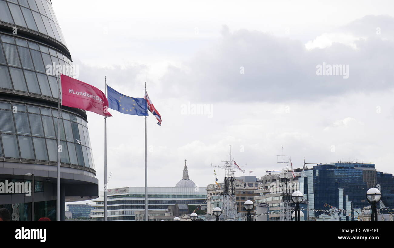 London assembly eu flag Stock Photo - Alamy