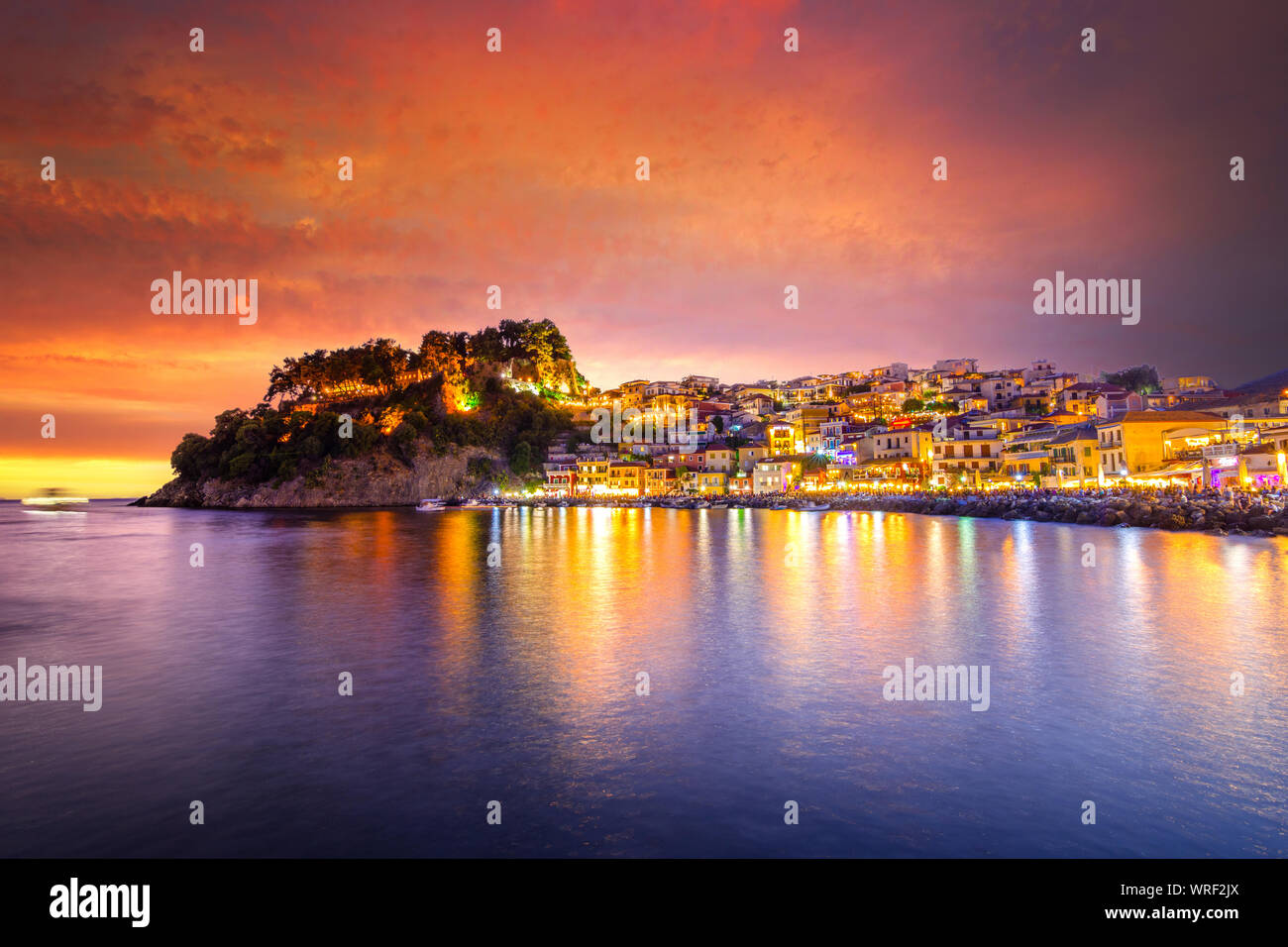 Drone view touristic village parga hi-res stock photography and images ...