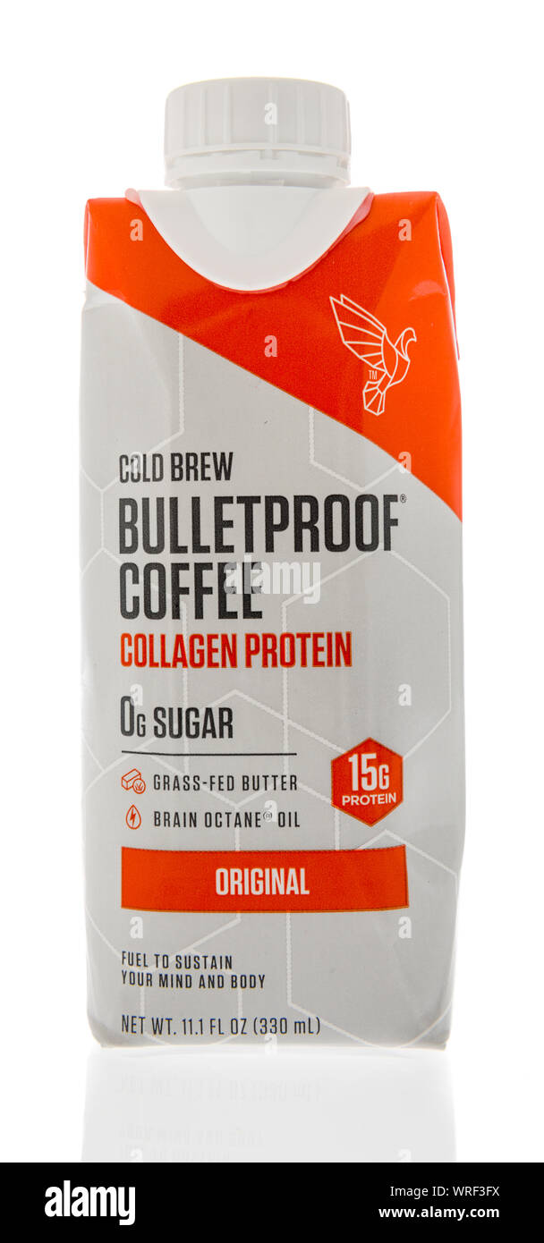 Winneconne, WI - 10 September 2019: A bottle of Cold brew bulletproof ...