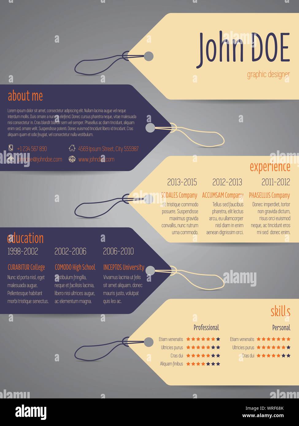 Tags cv curriculum vitae resume template Stock Vector Image & Art - Alamy