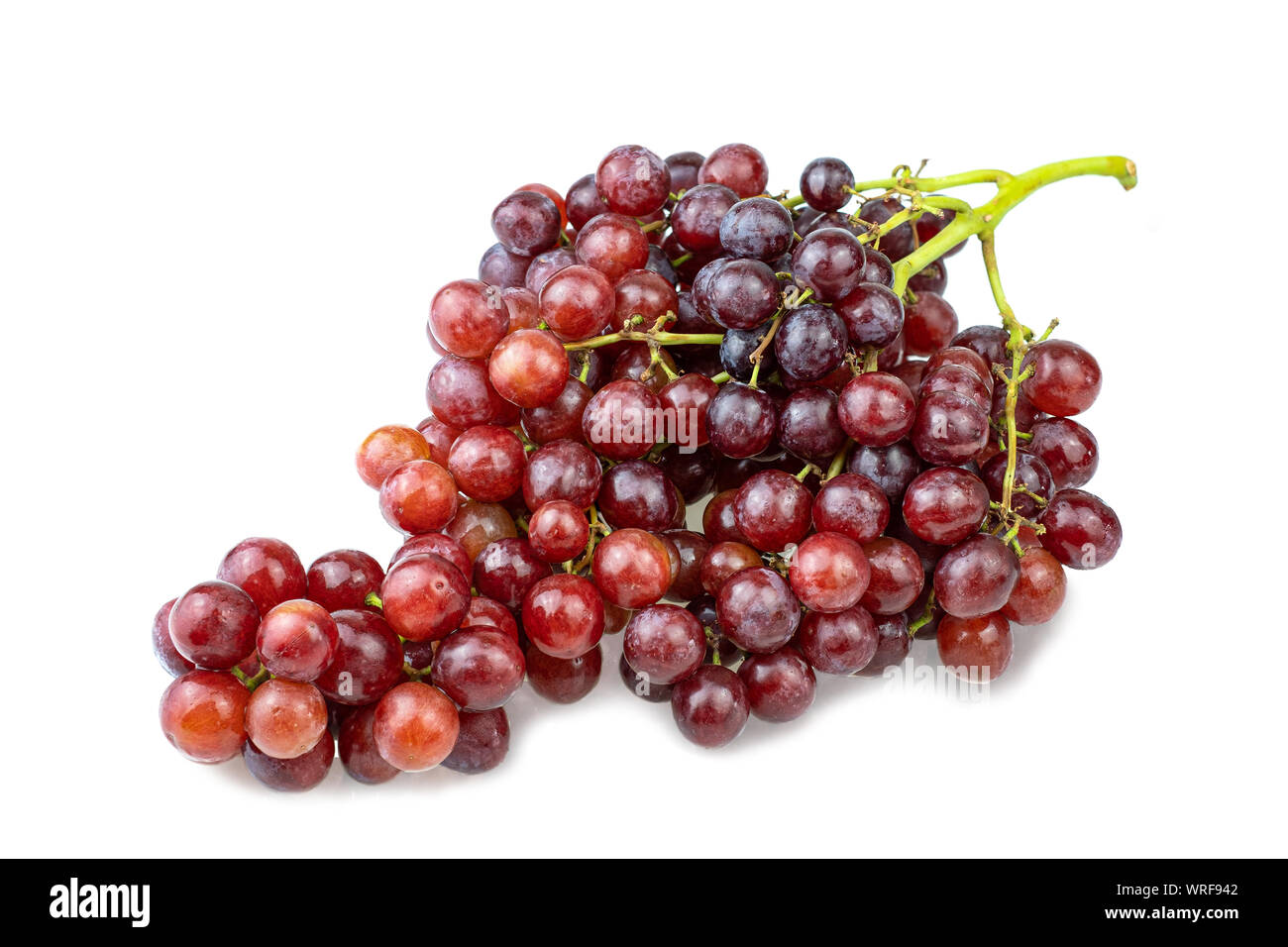 Ripe red grape bunch isolated at white blackground. Full depth of field ...
