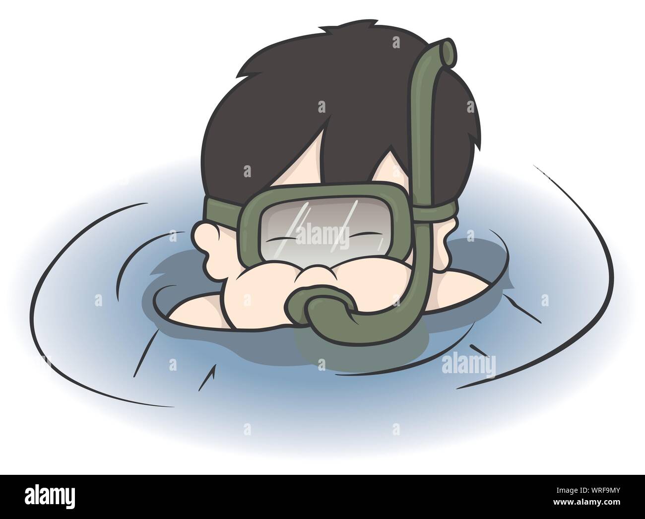 Cartoon illustration boy snorkeling mask hi-res stock photography and ...
