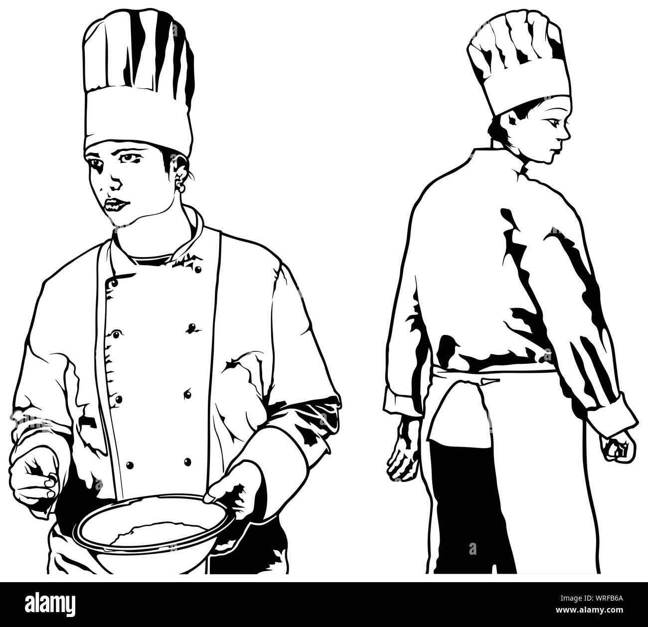 Female Chef Clip Art Black And White Black And White Afro Woman Chef