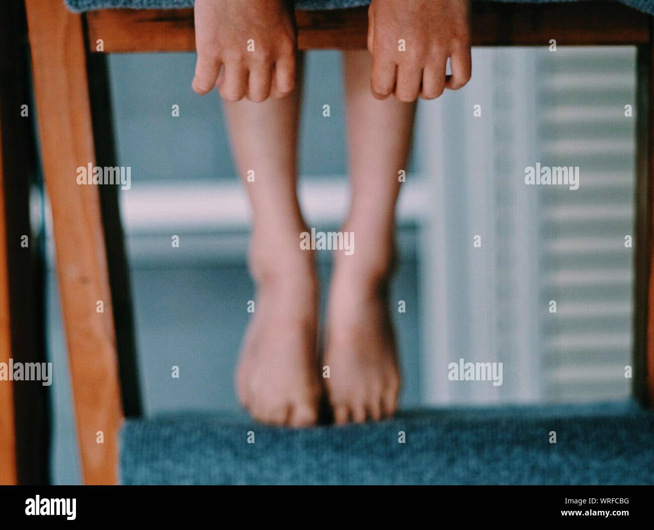 Person ladder barefoot hi-res stock photography and images - Alamy