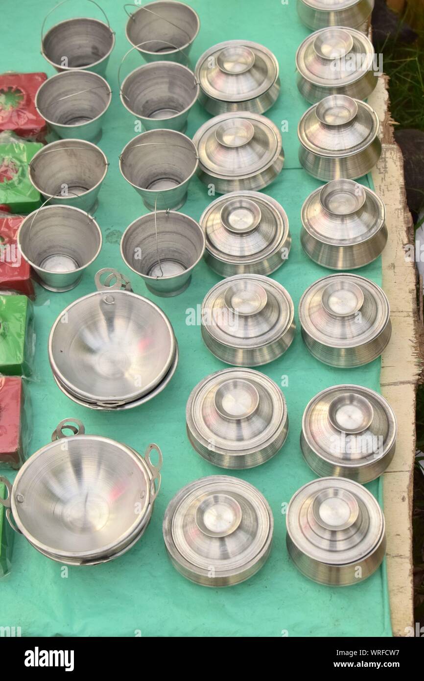 metal made small household cooking utensils Stock Photo - Alamy