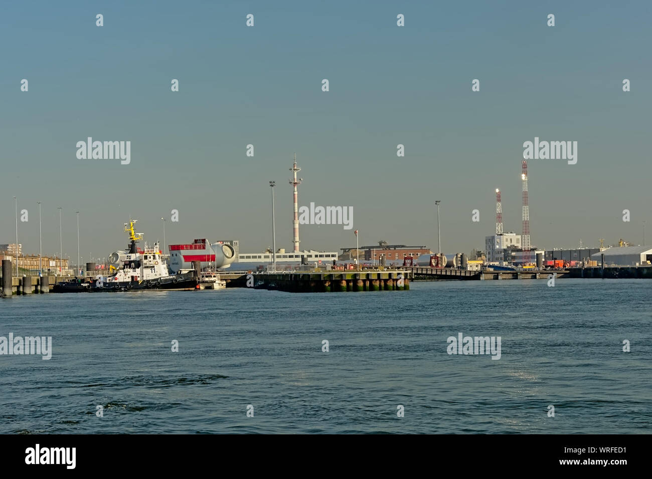 Industrial activity in the sea port of Ostend, Flanders, Belgium Stock ...