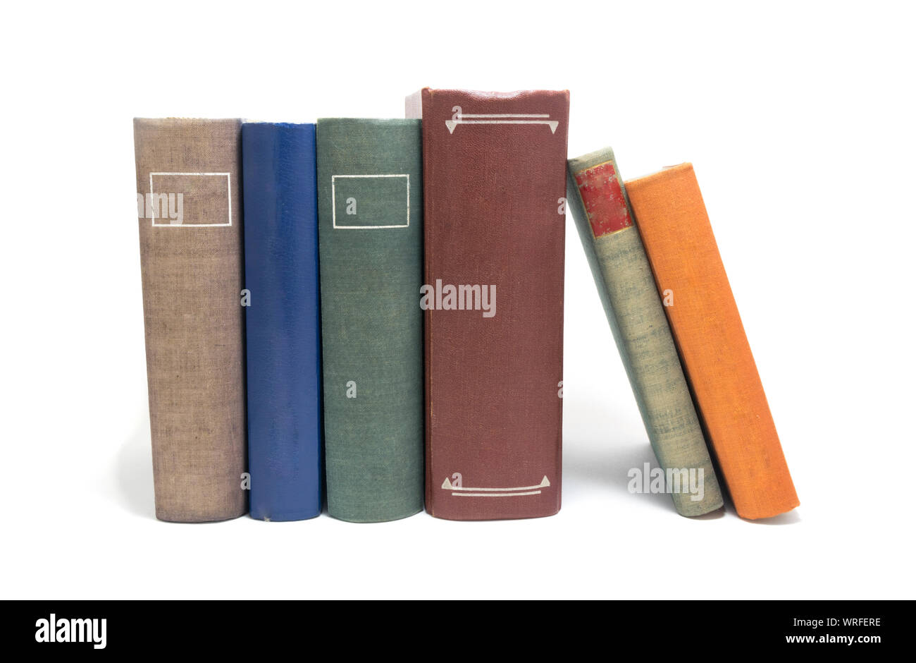Stack of multi colored books isolated on white Stock Photo - Alamy