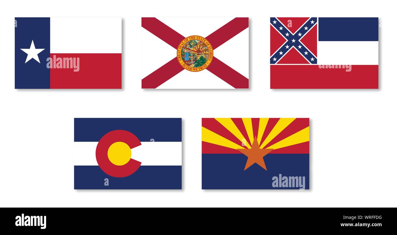 United States State Flag Collection Stock Vector Image & Art - Alamy