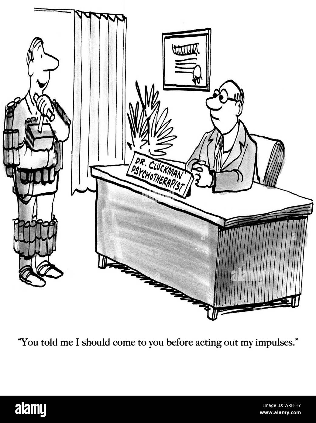 Dangerous patient comes to therapist Stock Photo - Alamy