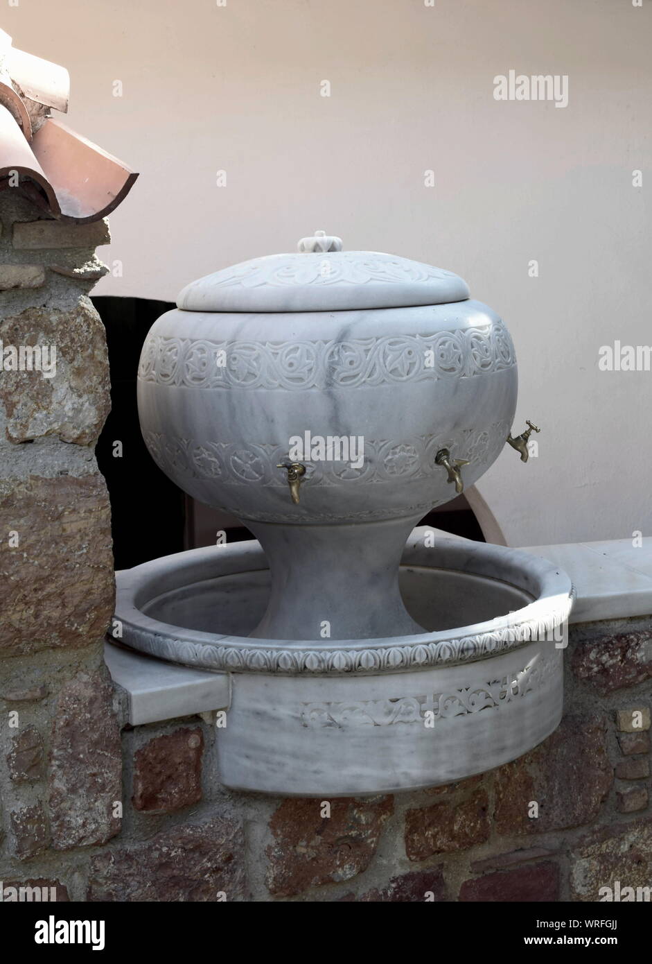 monastery, religion, orthodox, fountain, Greece, Osios Efrem, Attika ...