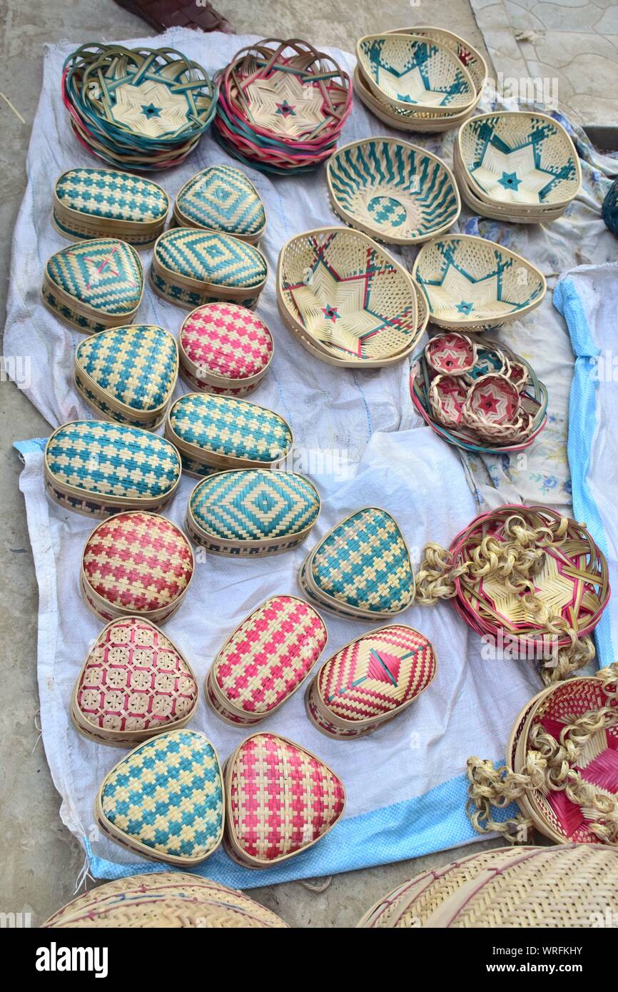 Bamboo and cane made beautiful box Stock Photo - Alamy