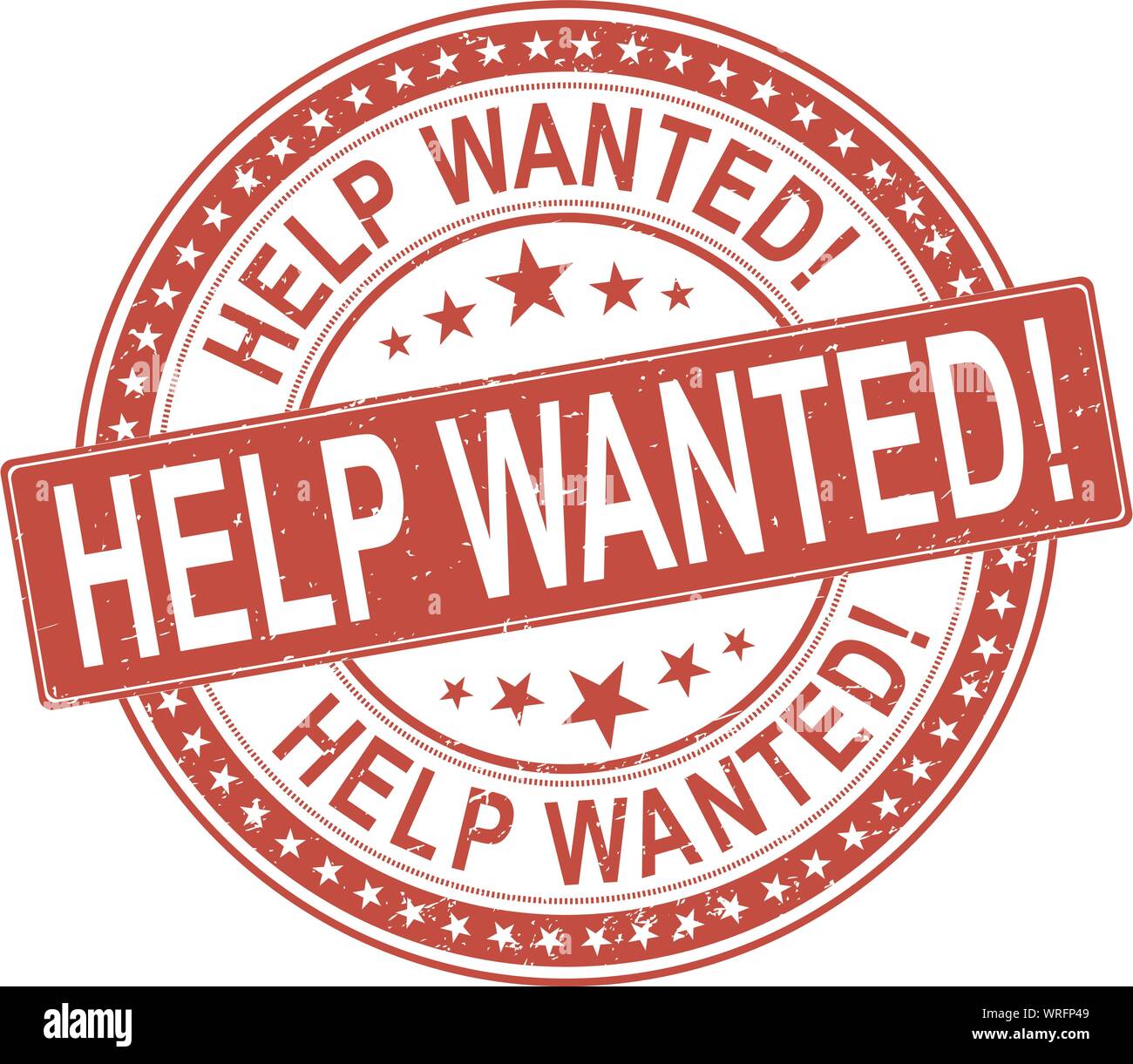 help wanted grunge retro red isolated ribbon stamp Stock Vector Image ...