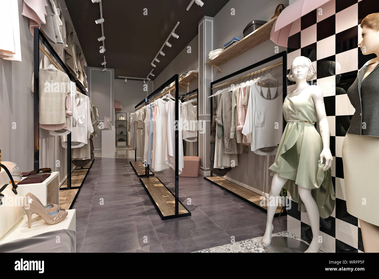 3d render of fashion shop Stock Photo - Alamy