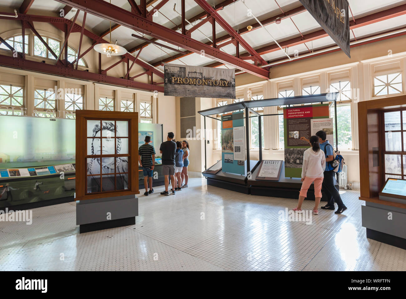Ellis Island New York, view of tourists visiting the Peopling Of ... Ellis Island New York, view of tourists visiting the Peopling Of ...