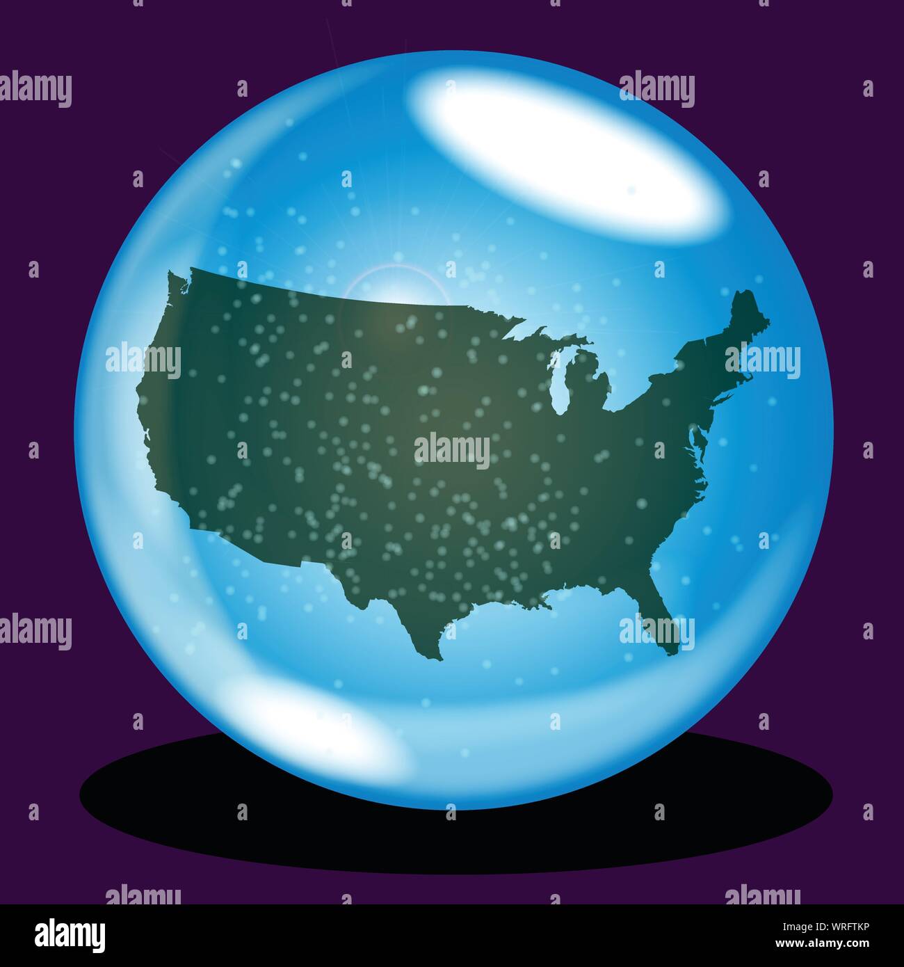 United States Crystal Ball Map Stock Vector Image & Art - Alamy