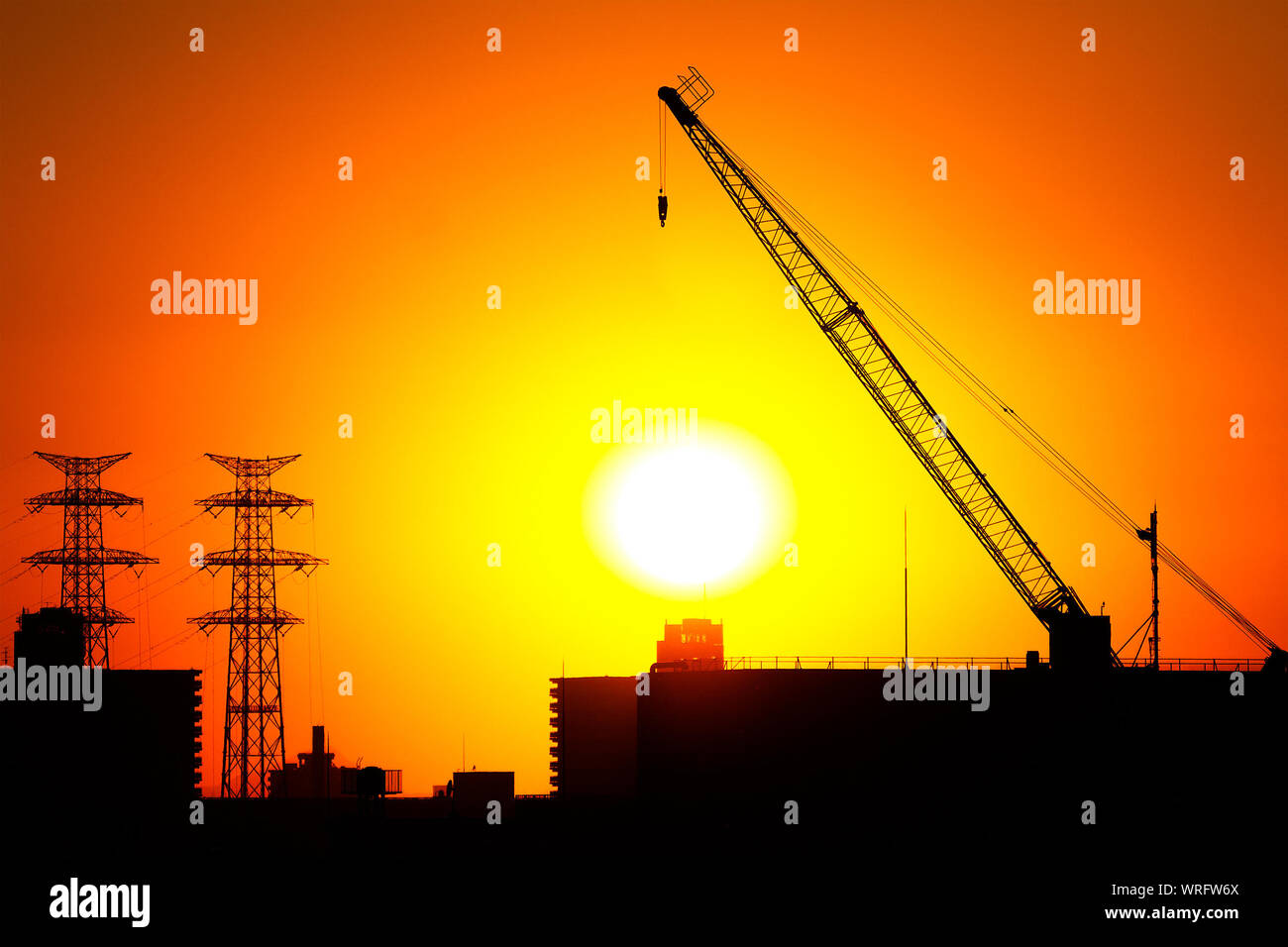 Pylons sky construction site hi-res stock photography and images - Alamy