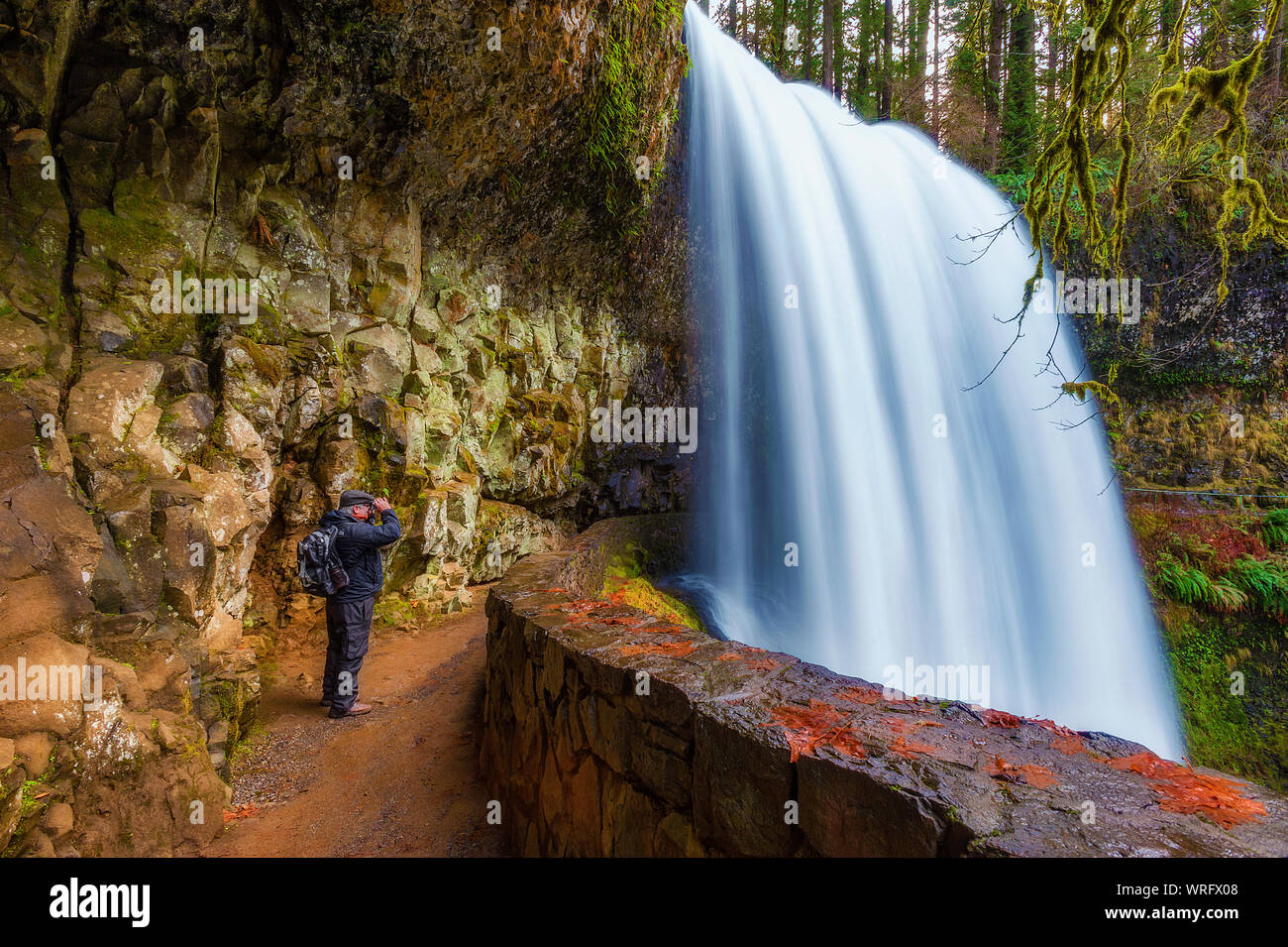Silverton, Oregon,USA - December 29, 2012: A photographer captures ...