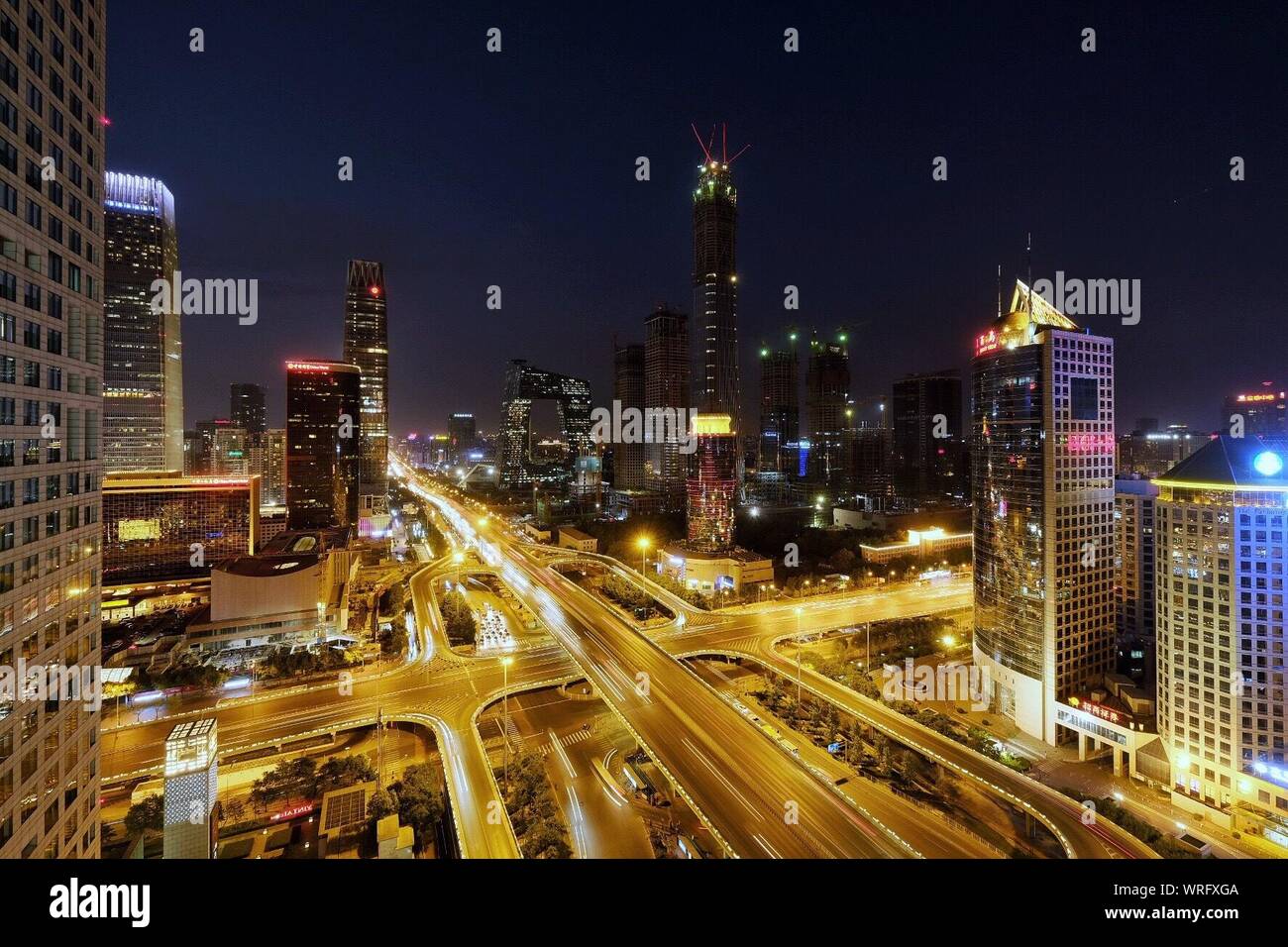 Beijing skyline night hi-res stock photography and images - Alamy